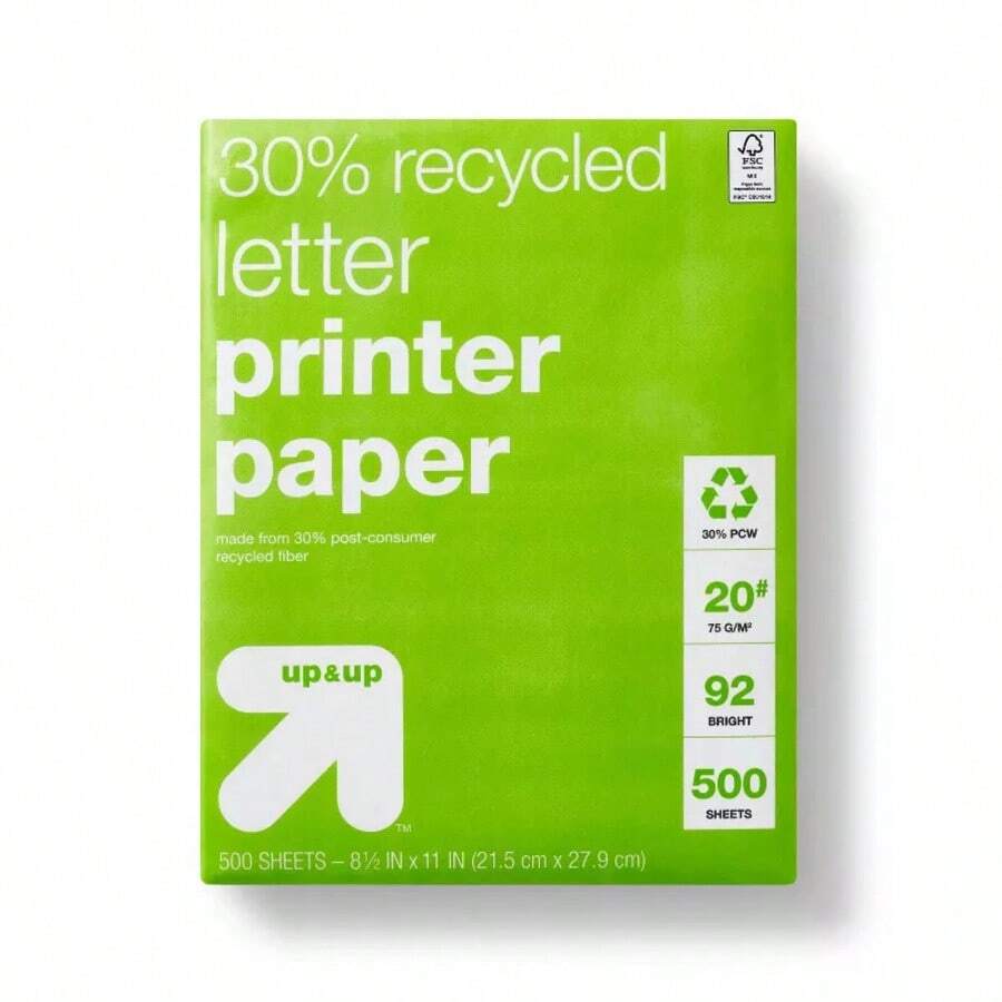 Printer Paper Letter Size 20lb 500ct White 30% , 8.5x11 Inches, 92 ...