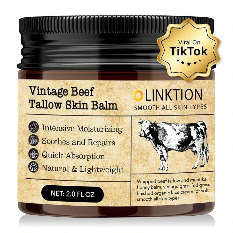 Beef Tallow Honey Balm For Skin:100% Grass-Fed Beef Tallow Moisturizer ...