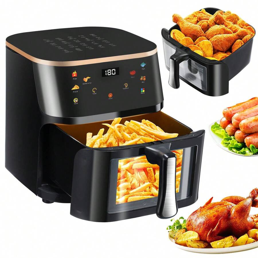 OYAJIA Air Fryer, Stainless Steel Airfryer 6 Presets For Fast Family ...