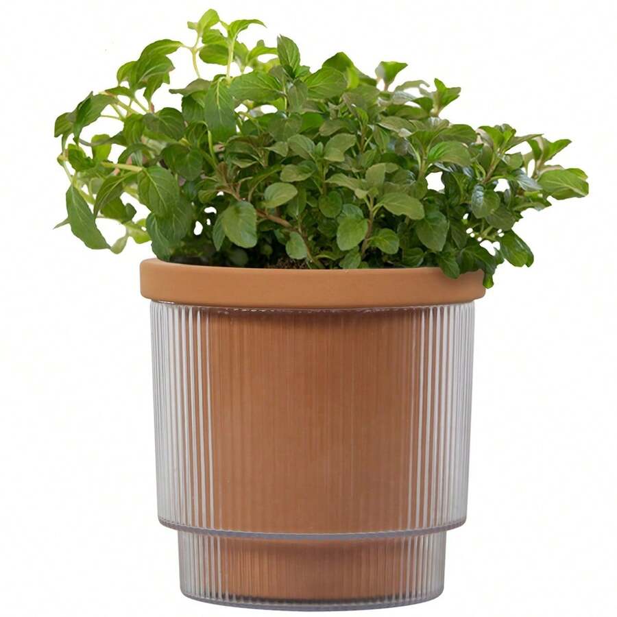 4in Aquaterra Self-Watering Planter – Terracotta Inner Pot With Clear ...