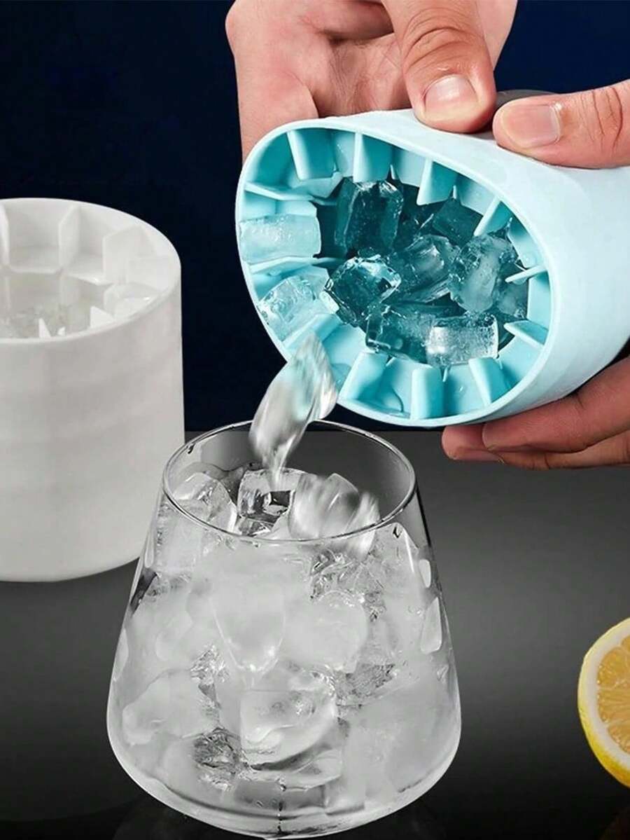 1 Pc Pink Silicone Portable Ice Mold, Easy Release Silicone Ice Cube ...