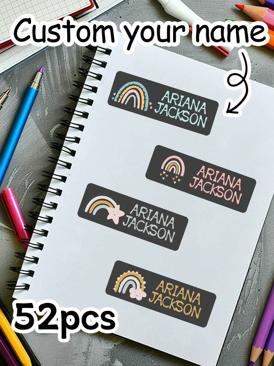 Custom Waterproof Stickers Personalized Name Labels Stickers For Kids ...