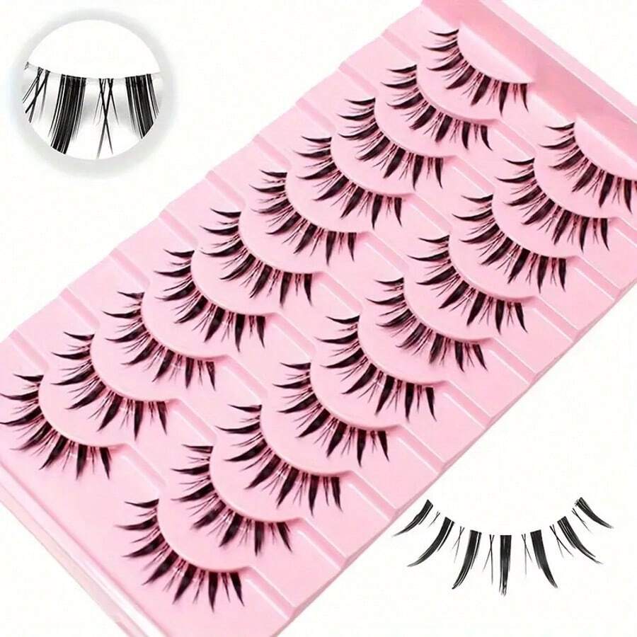 10 paires de cils transparents style mangas Meme de 4 à 14 mm, naturels ...