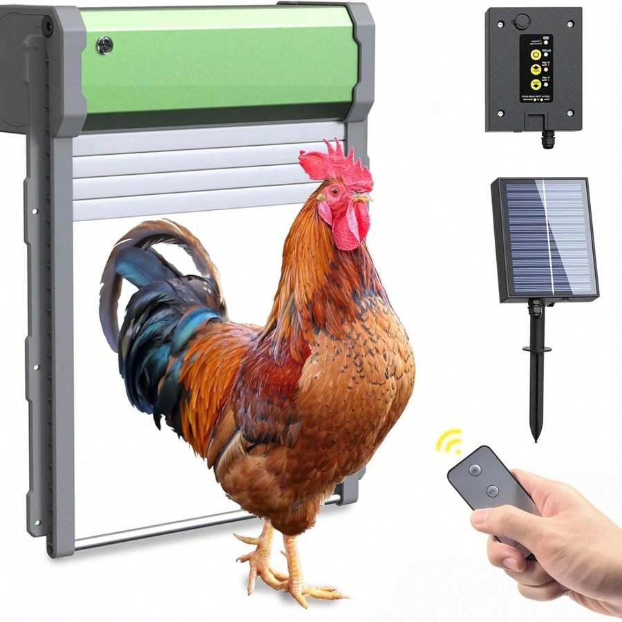 Chicken Flap Automatic Chicken Door With LED Display Timer Anti-Clamp ...