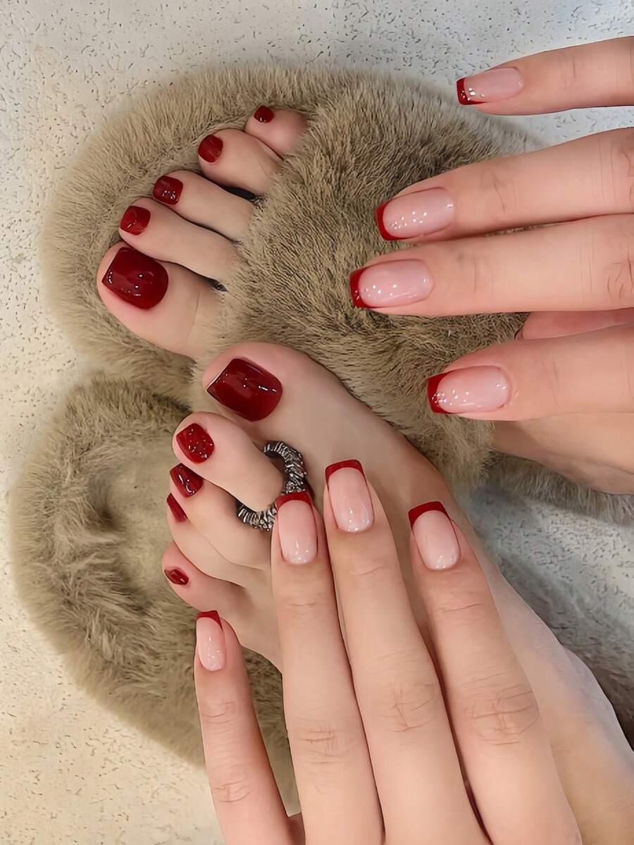 Transform Your Nails With 48pcs Square Shape Press On Toenails Spring ...