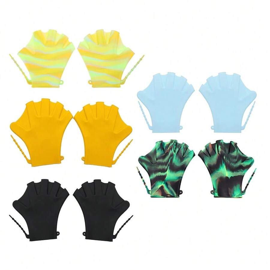 Hand Swimming Fins, 1 Pair Aquatic Glove Swimming Palm Finger Webbed ...