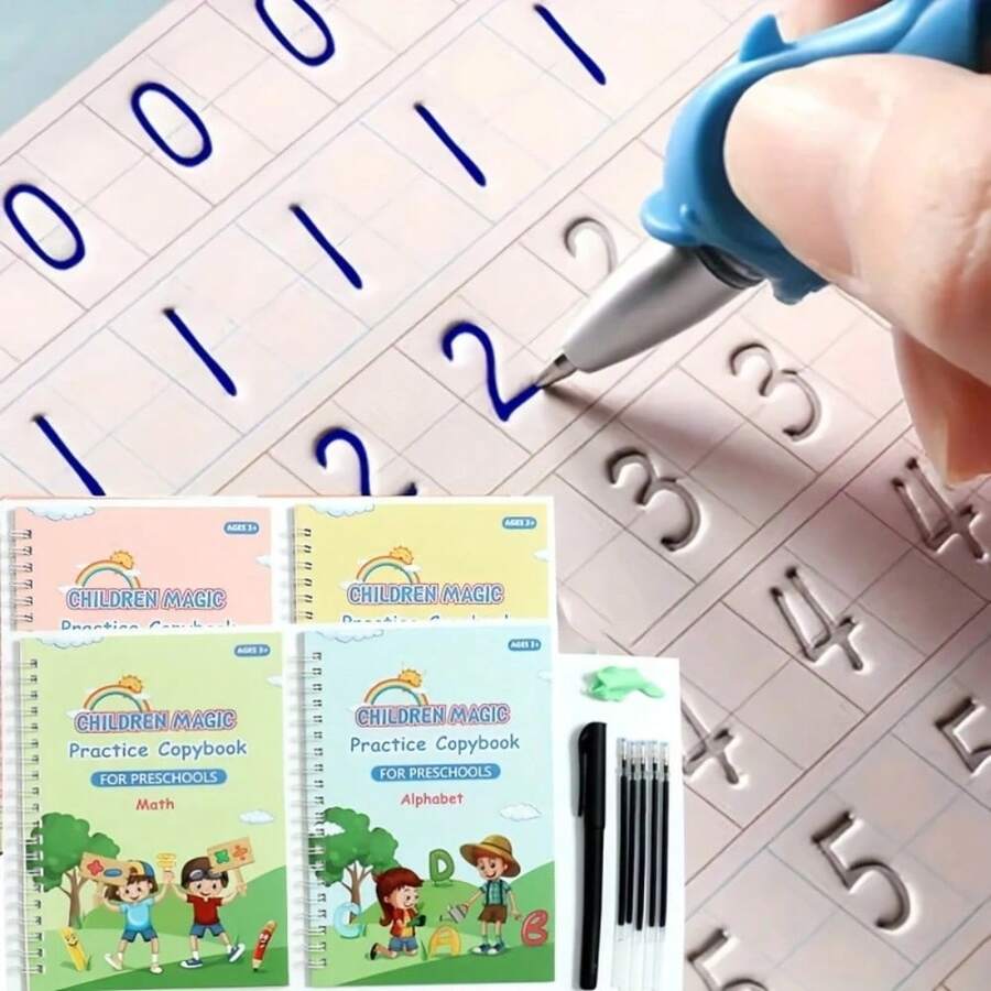 11Pcs/Set Magic Practice Copy Pode Ser Reutilizado [Incluindo 4 Livros ...