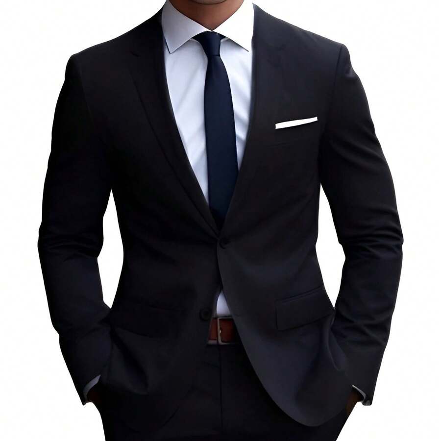 Terno Slim Masculino Traje Social De Inverno (Calça E Blazer) - Pronta ...