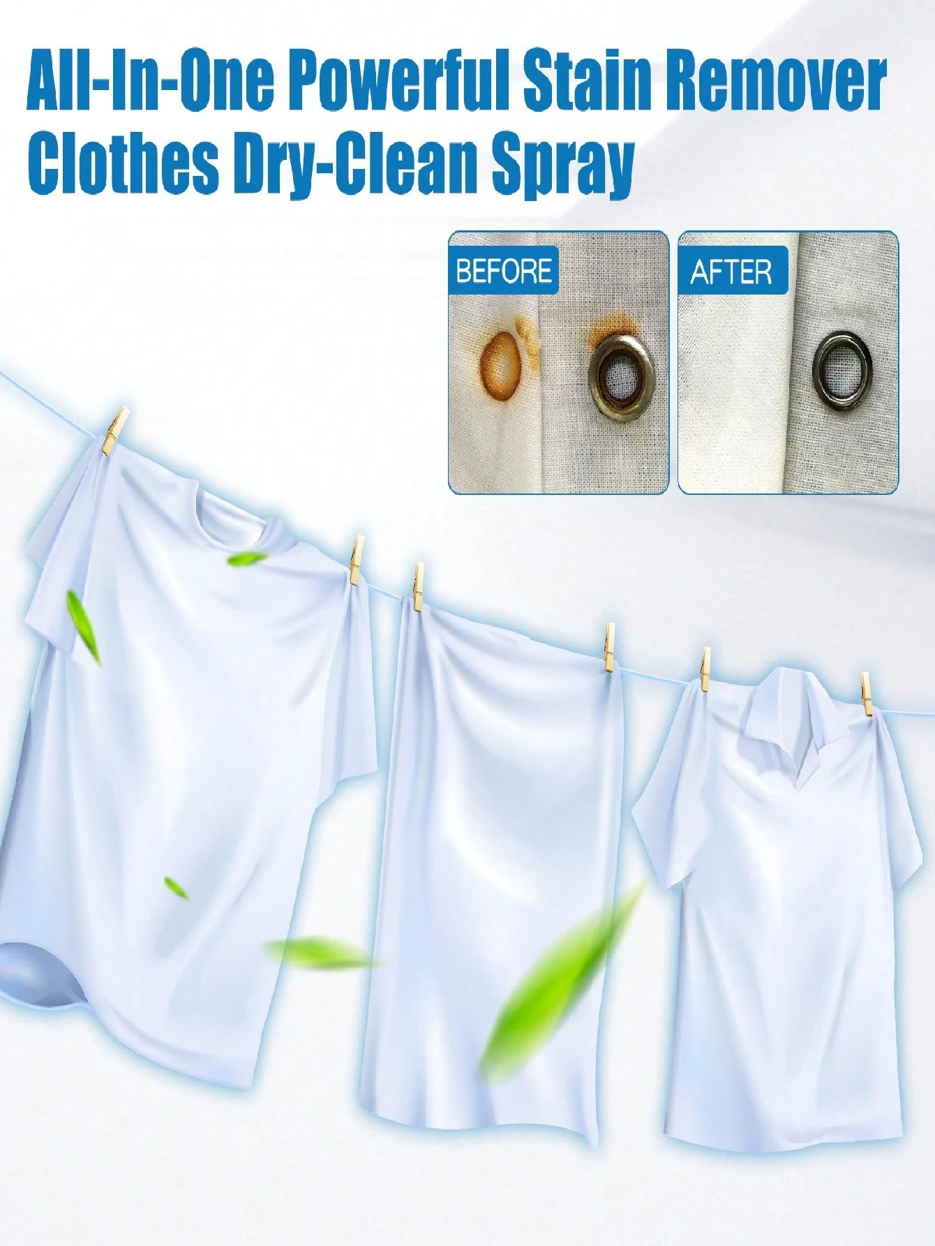 Stain Removal Dry Cleaning Spray - Removes Stubborn Stains, Grease, And ...