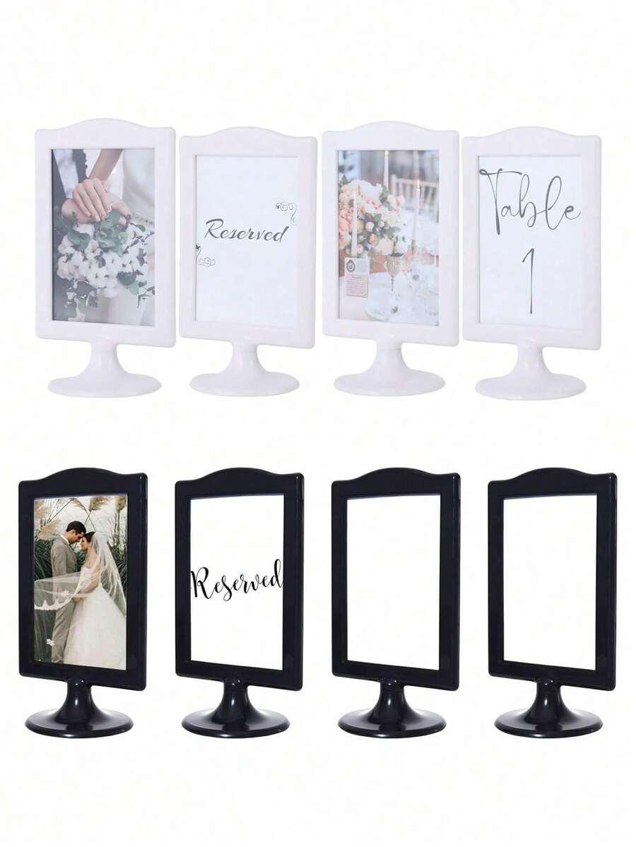 1PC Double Sided Standing Picture Frames 4x6 White Plastic Picture ...