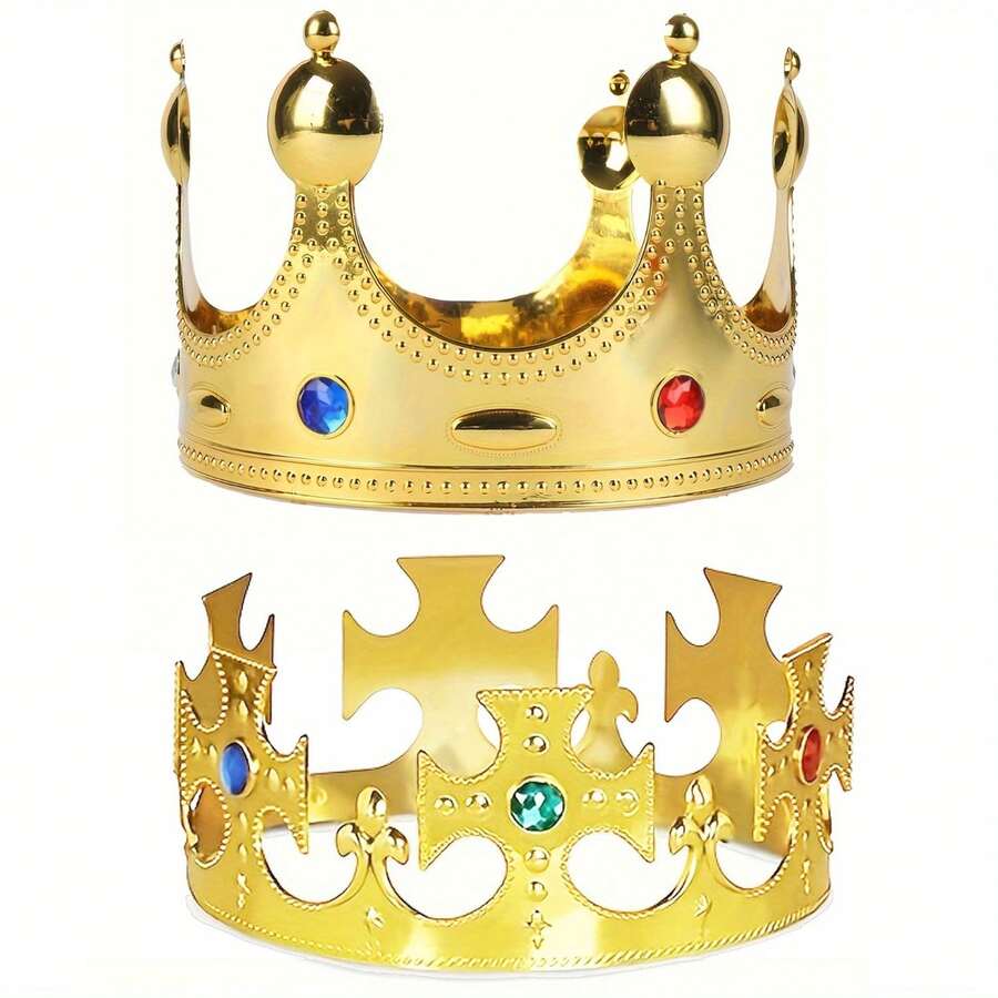 2 Pcs King And Queen Crowns Royal Prince Princess Crown, Regal King's ...