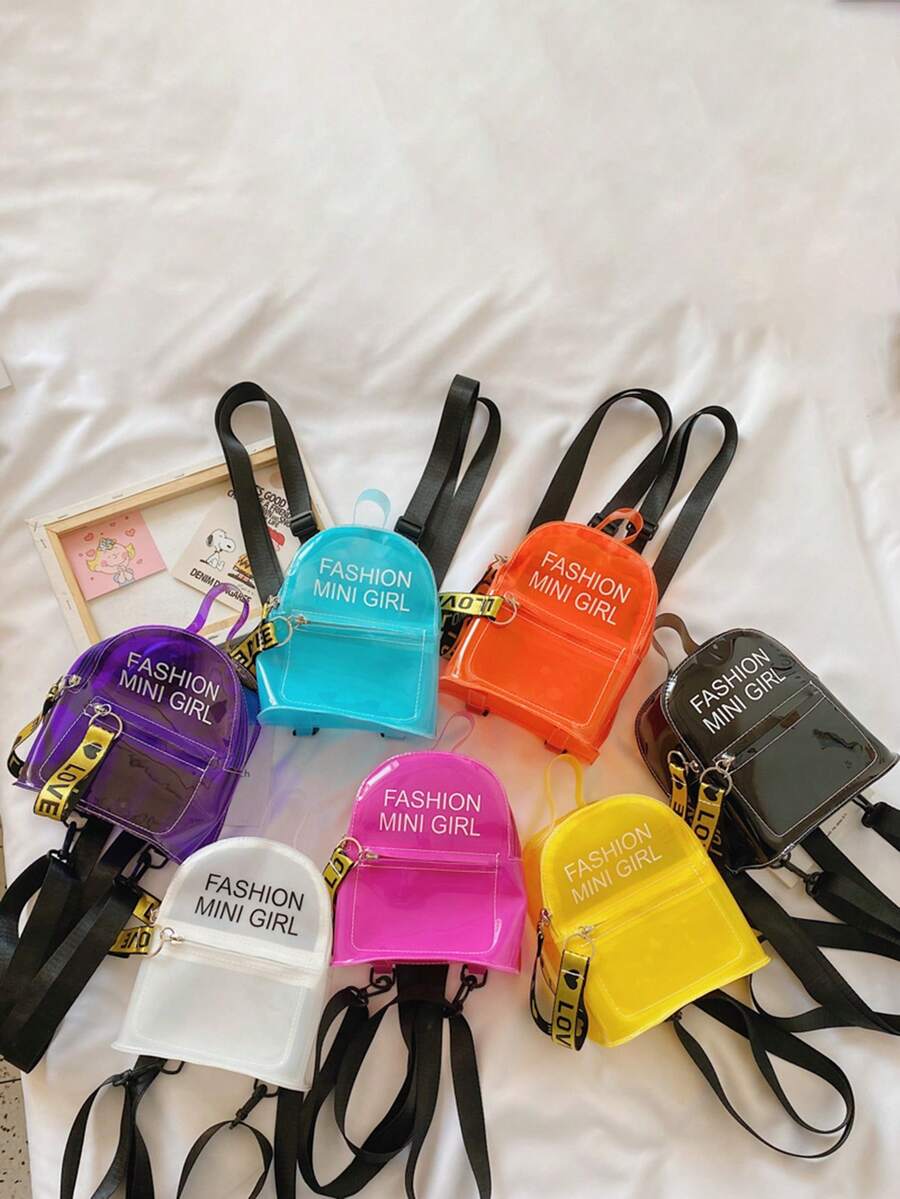 1pc Summer New Jelly Bag Girls Boys Fashion Candy Color Pvc Backpack ...