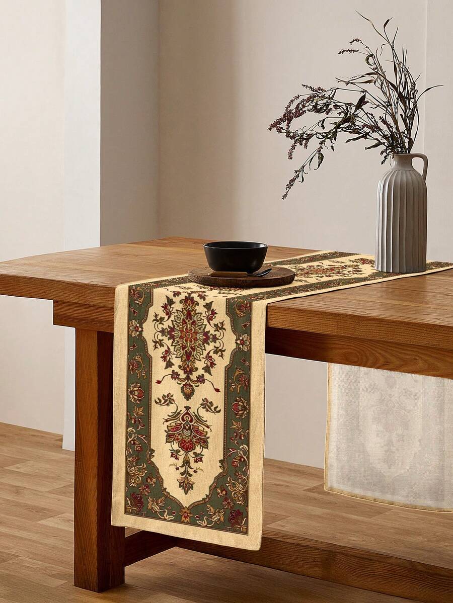 1pc Vintage Watercolor Style, Gorgeous Traditional Palace Pattern, Red ...