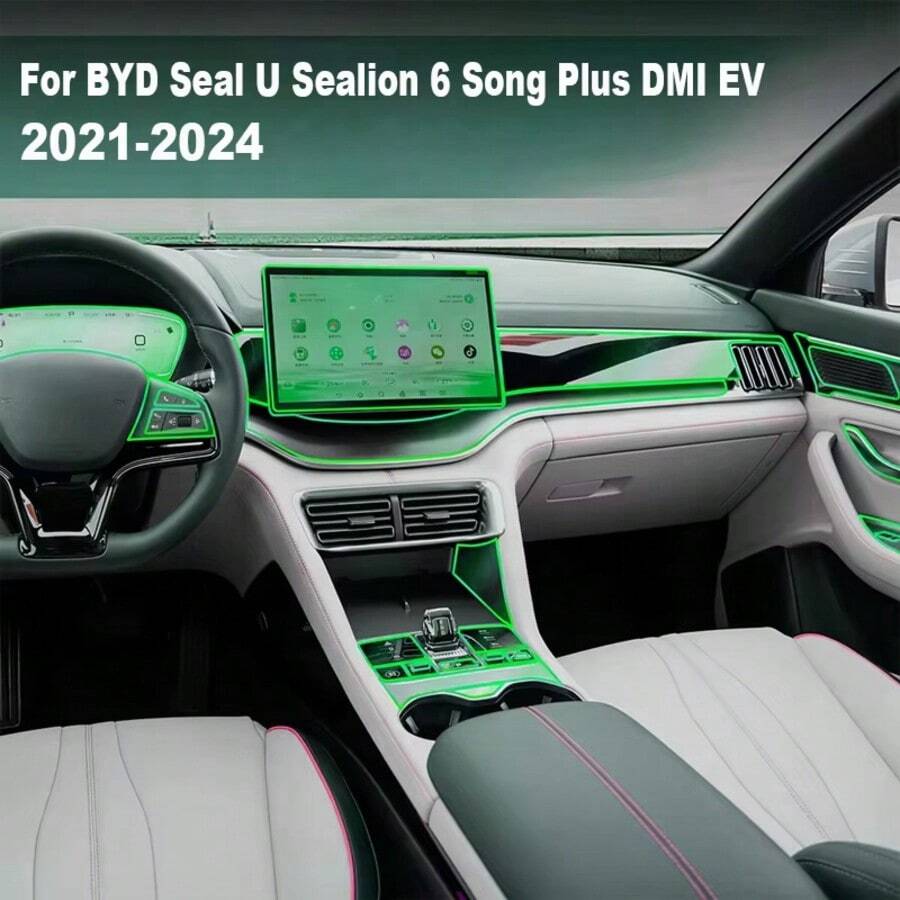 فيلم واقي داخلي من TPU لشاشة المركز الملاحية وأجهزة القياس لسيارات BYD Seal U Sealion 6 Song ...