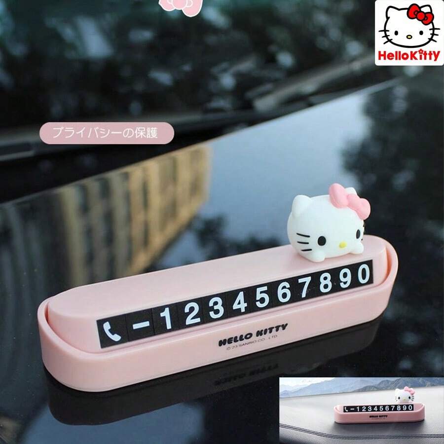 Sanrio Adjustable Hidden Parking Permit Card With Cute Hello Kitty ...