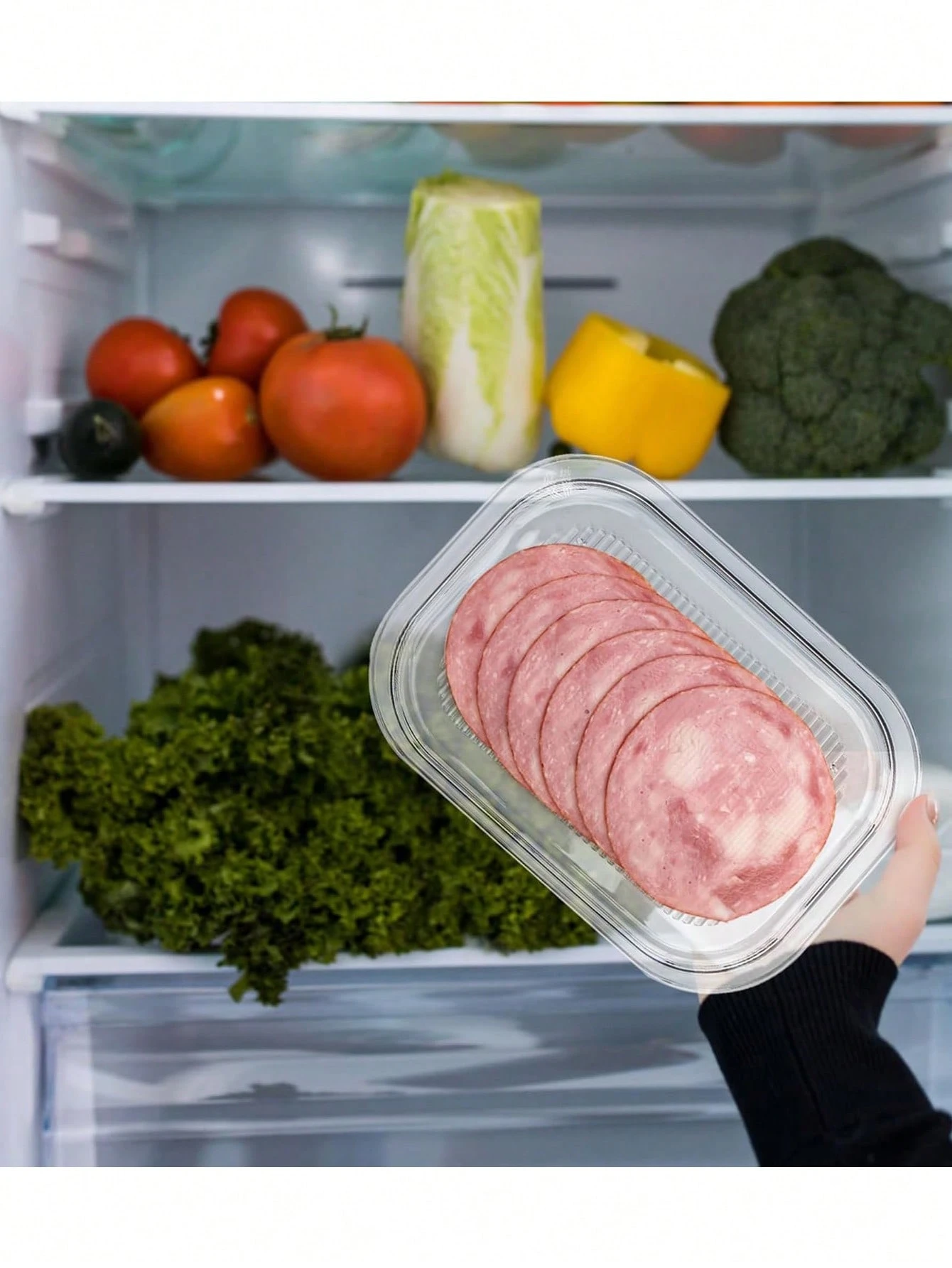 3 Tier Stackable Bacon Refrigerator Lunch Meat Organizer, Deli Meat Container For Refrigerator ...