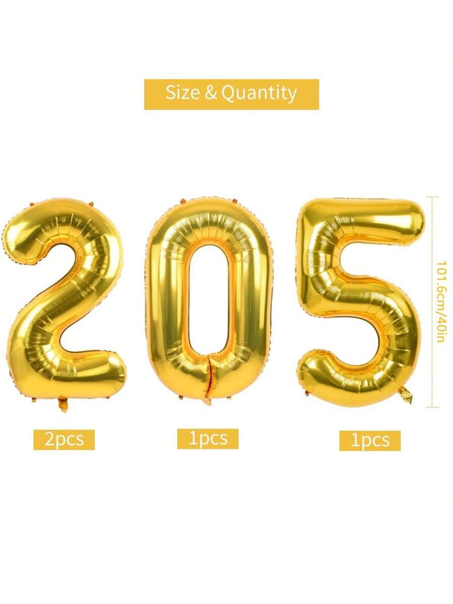 2025 Balloons, 40 Inch 2025 Graduation Balloons, 2025 Black Number ...