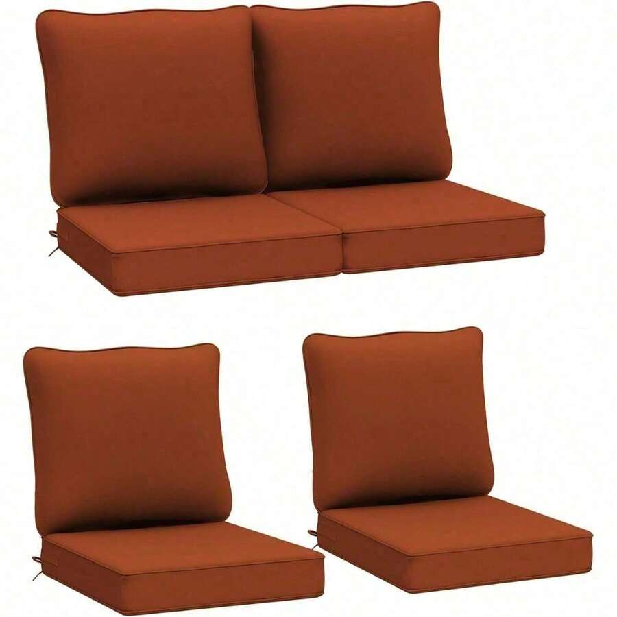 Outdoor Deep Seat Patio Cushions: Waterproof Replacement, 24 X 24 X 5 ...