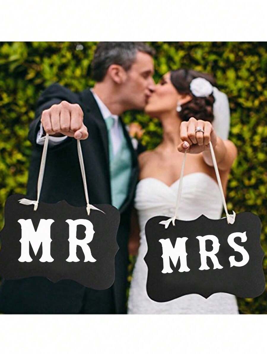 2pcs/Set Mr. & Mrs. Wedding Photo Booth Props, Bridal Shower Decor ...