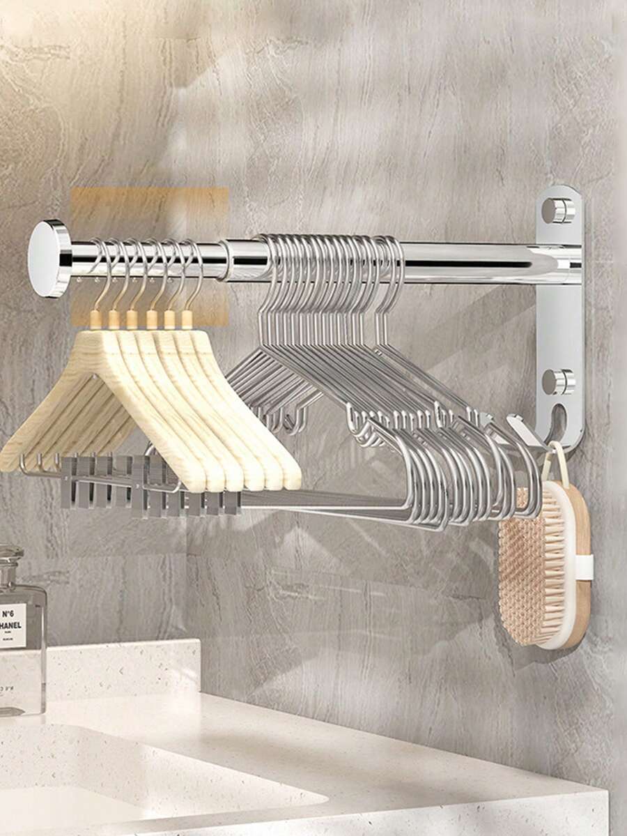 Hanger Storage Rack, Balcony Hook, Drying Rack, Foldable Stainless ...