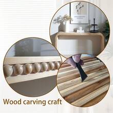 59" Entryway Table, Minimaist Console Table With Curved Waterfall-Style ...