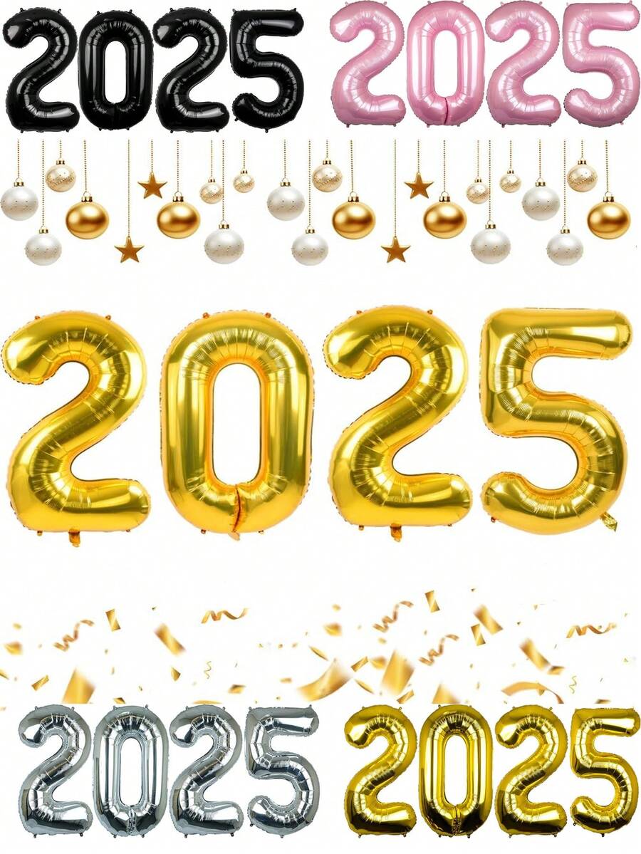 2025 Balloons, 40 Inch 2025 Graduation Balloons, 2025 Black Number ...