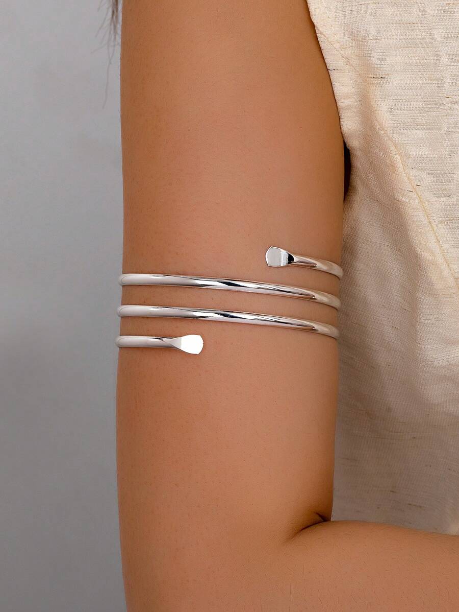 1 Pc Women Arm Cuffs Metal Wire Arm Band Upper Arm Bangle Summer Body Jewelry | SHEIN USA