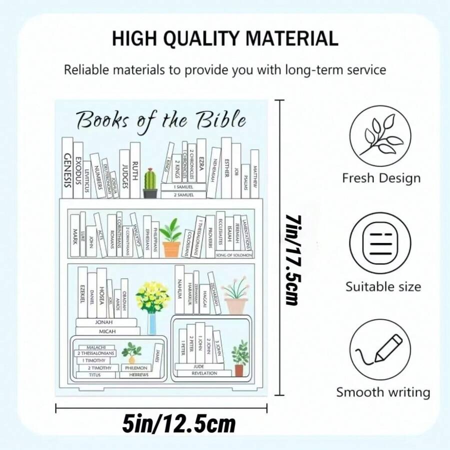 4 Packs Books Of The Bible Stickers 5x7 Inch-Bible Book Shelf Sticker ...
