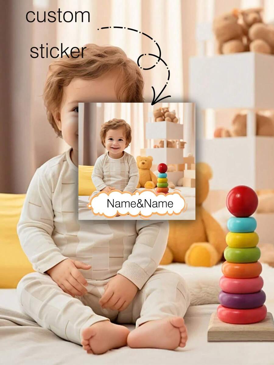 30-1000Pcs 3cm/4cm/5cm/6cm/7cm/8cm Custom Square Stickers Custom Logo ...