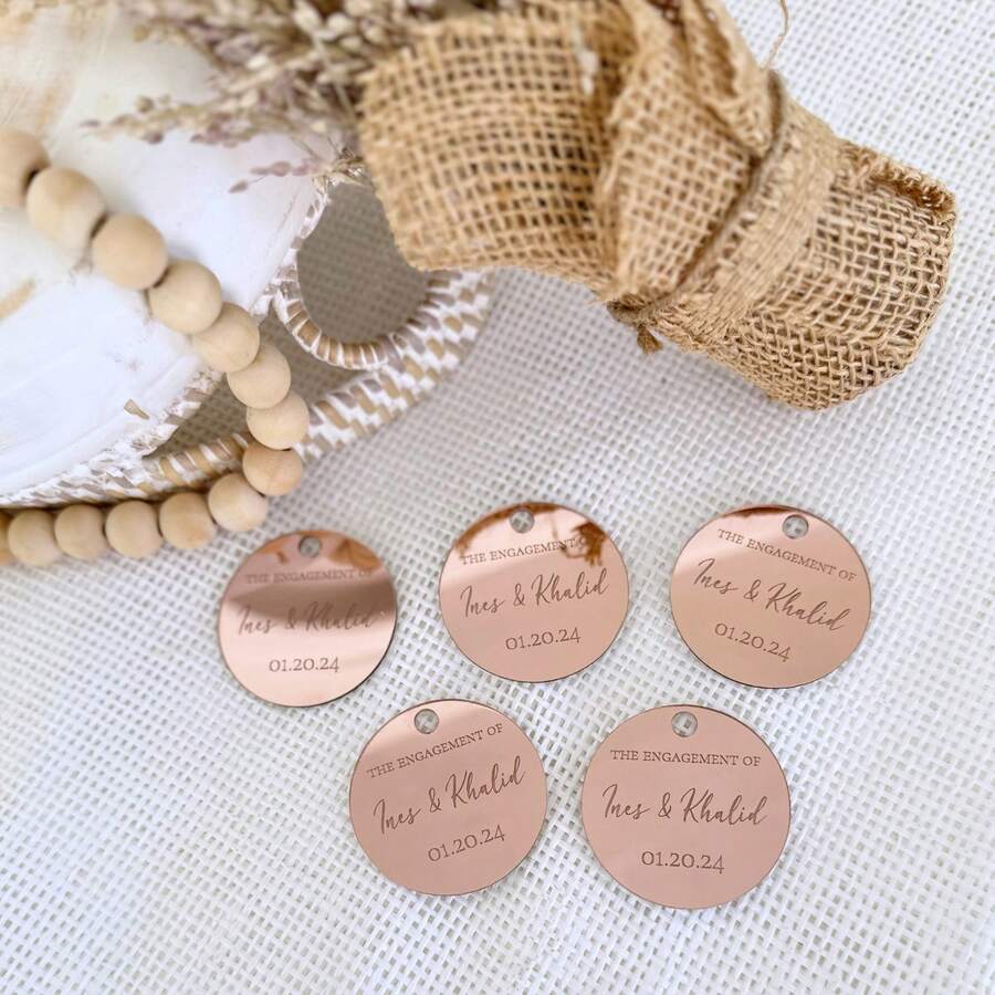 Custom Gold Wedding Favor Tags, Thank You Tag, Name Tags, Bridesmaid ...
