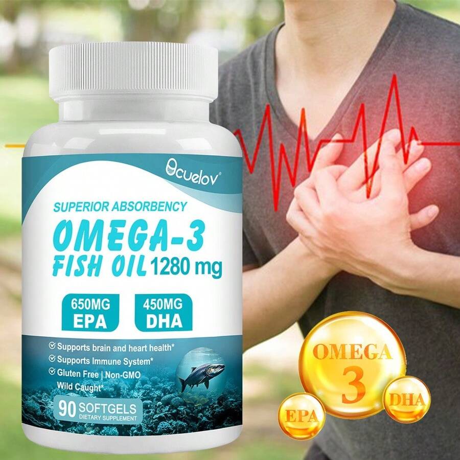 Brain & Heart Health Supports - With OMEGA-3 Fish Oil, EPA And DHA, 90 Softgels | SHEIN USA