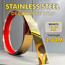 Bright Gold Wall Trim Molding Stainless Steel Wall Tape Peel And Stick ...