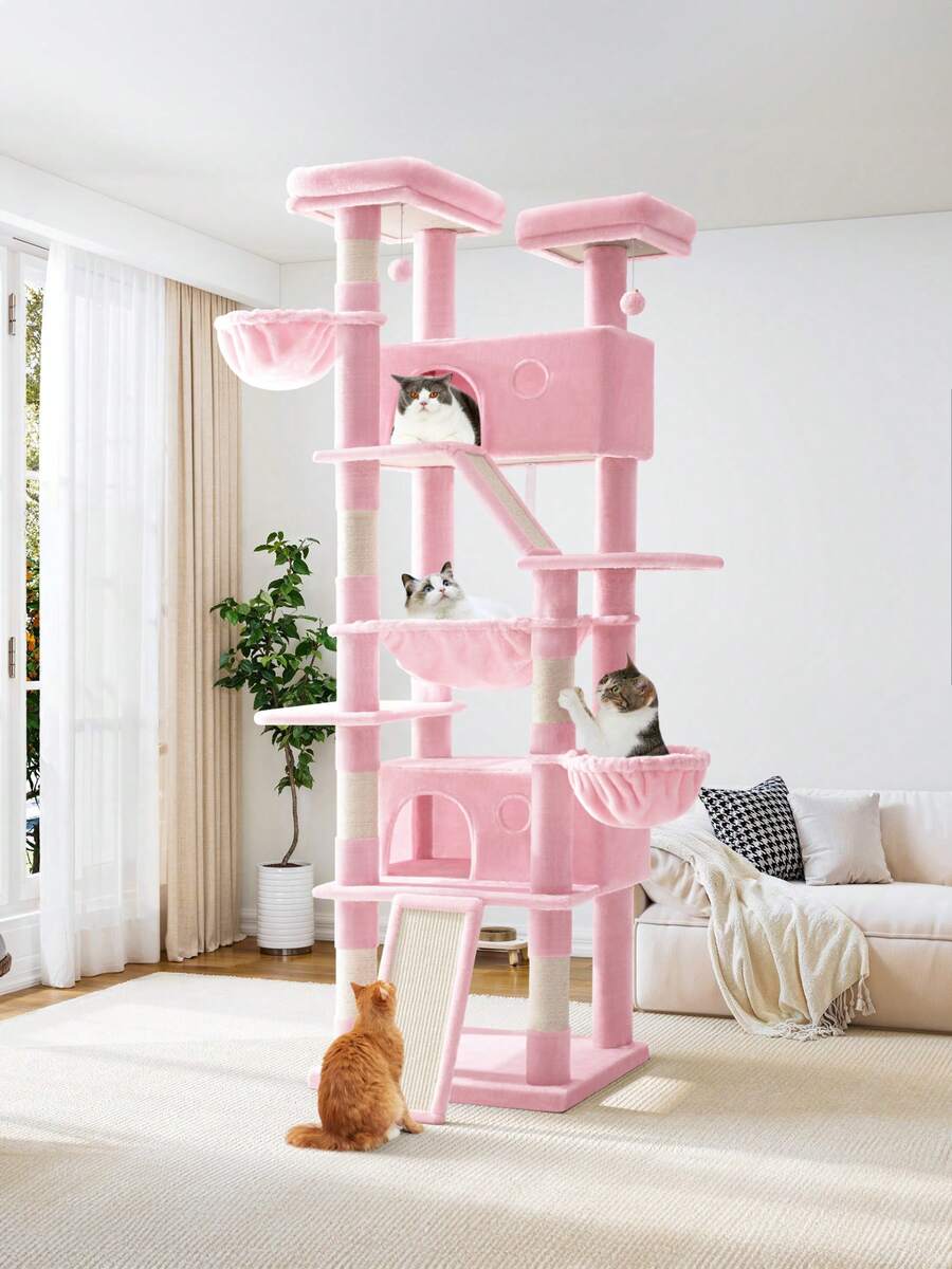 Allewie 81 Inches Tall Cat Tree/Multi-Level Large Cat Tree House And ...