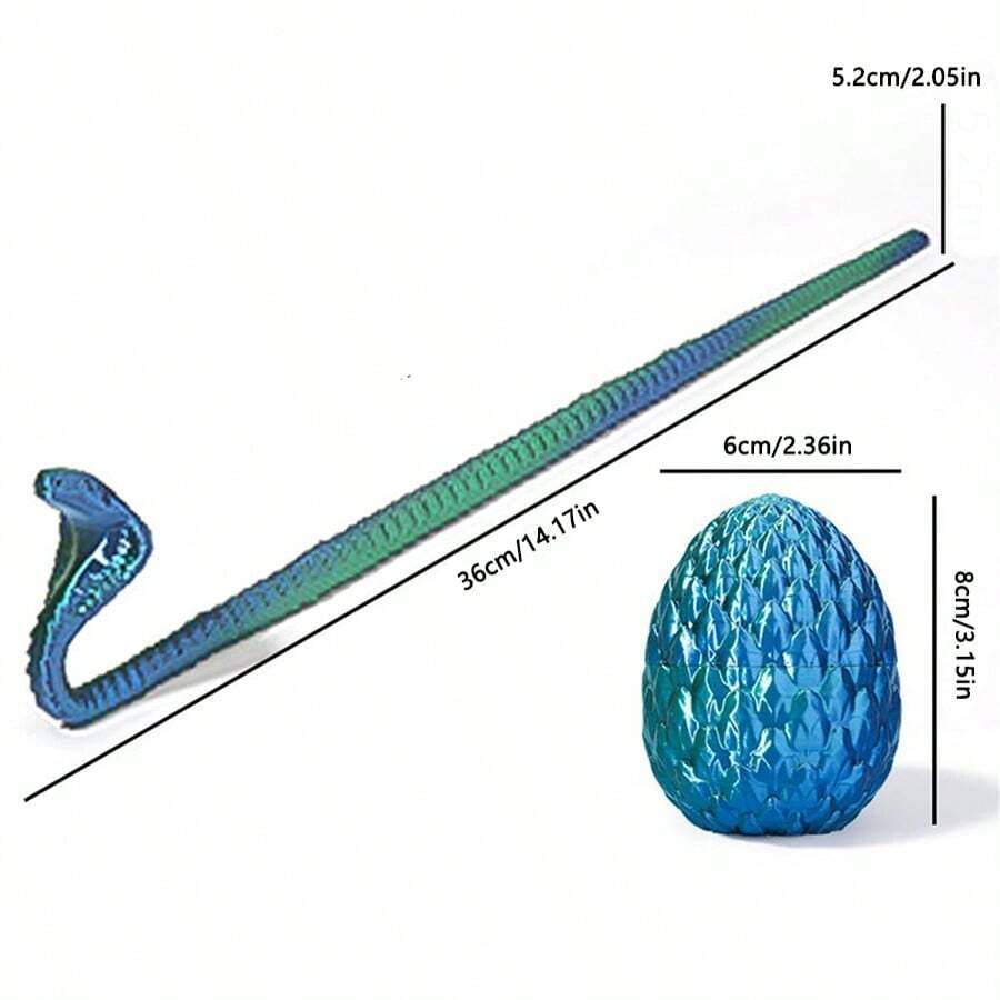 1pc 3D Printed Cobra - Snake Egg - Dragon Egg - Full Articulation ...