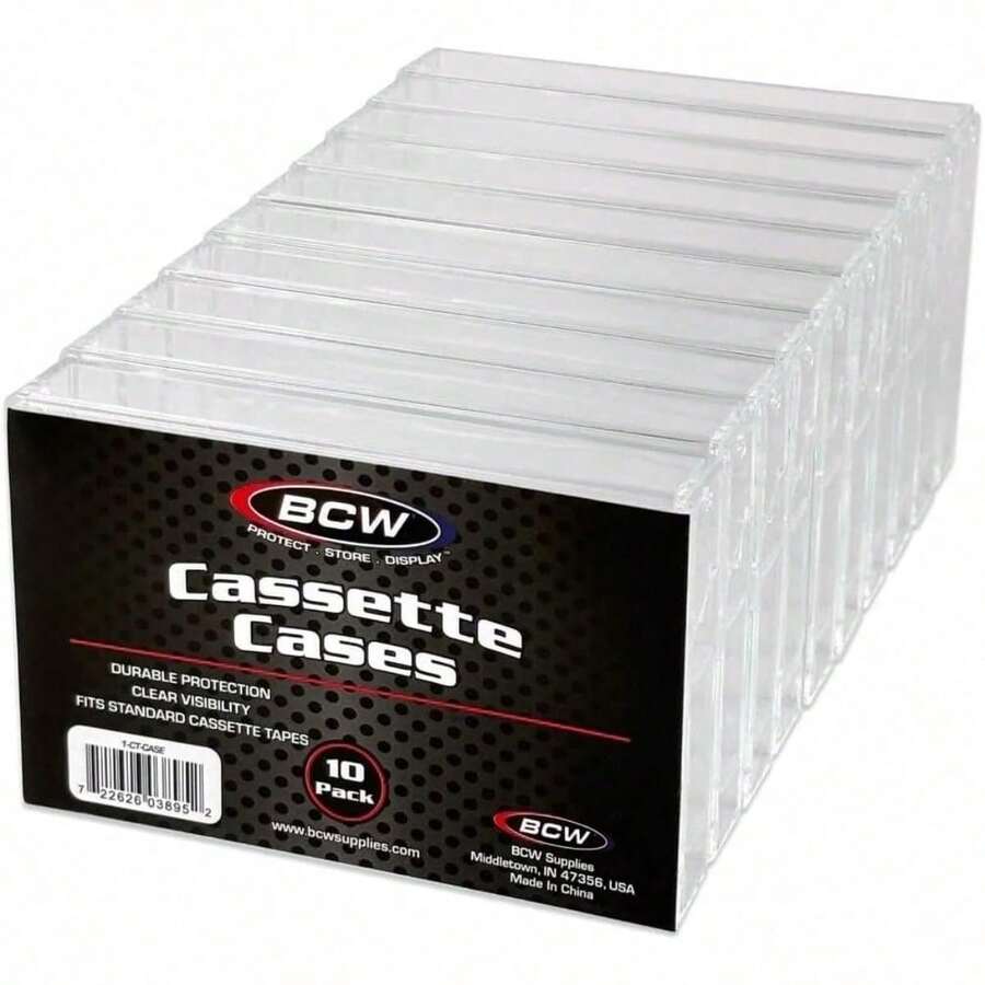 Cassette Tape Case | 10 Pack | Crystal Clear Polystyrene Cassette Case ...