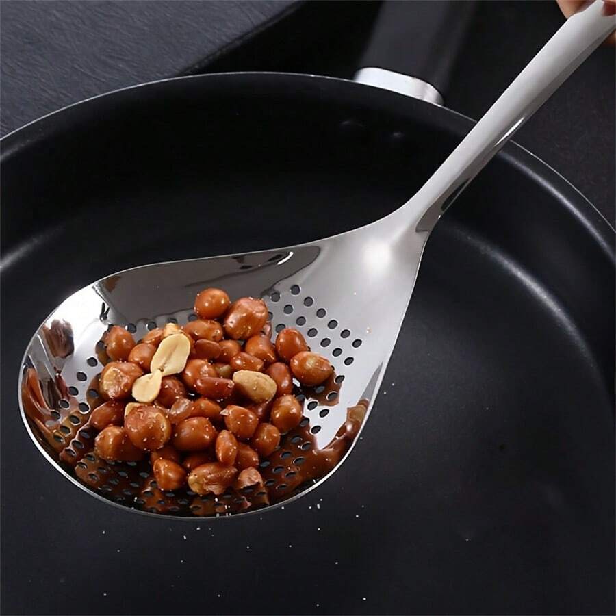 1/3pcs Stainless Steel Kitchen Strainer Spoon, Uncharged, Perfect For ...