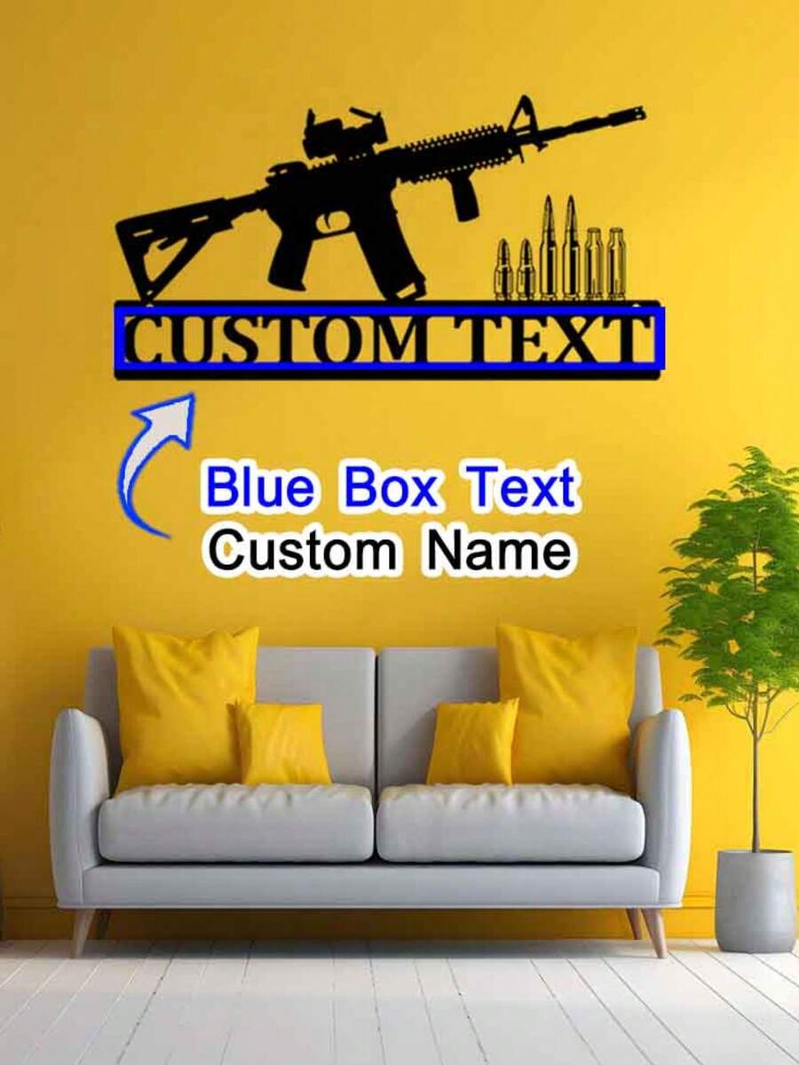 Custom Metal Gun Sign, Personalized Armory Name Sign, Custom Skull Guns ...