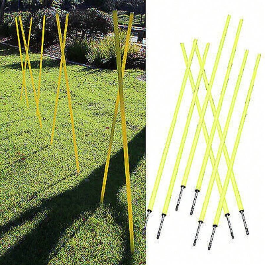 8 Agility Poles Portable Outdoor Training Markers Obstacle Football ...