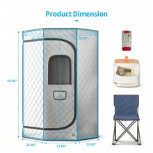 TABU Portable Sauna Box For Home, Full Body Steamer Sauna Box With 3L ...