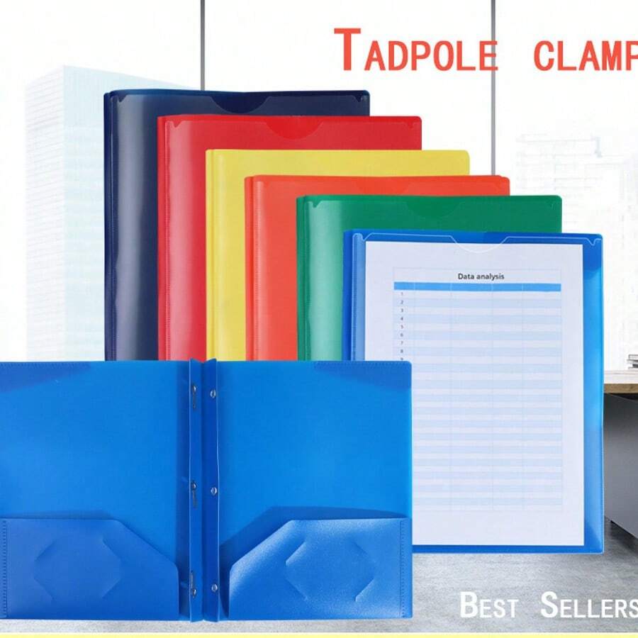 Double Clip PP Matte Metal Tadpole Clip Office Data File Folder A4 ...