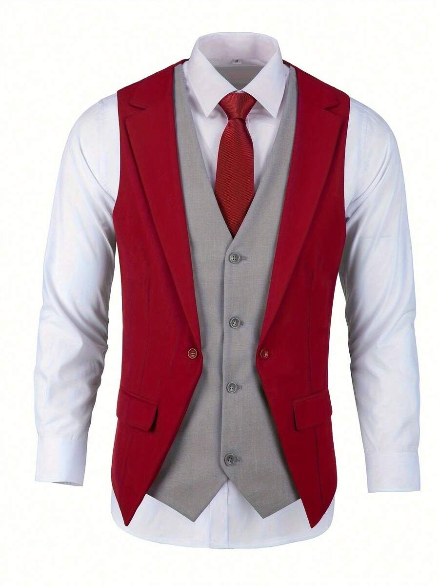 Men's Suit Layered Single Vest | SHEIN USA