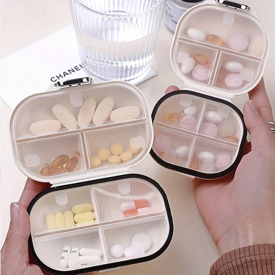 1pc 7-Day Portable Pill Organizer Box With Transparent Lid, Sealed ...