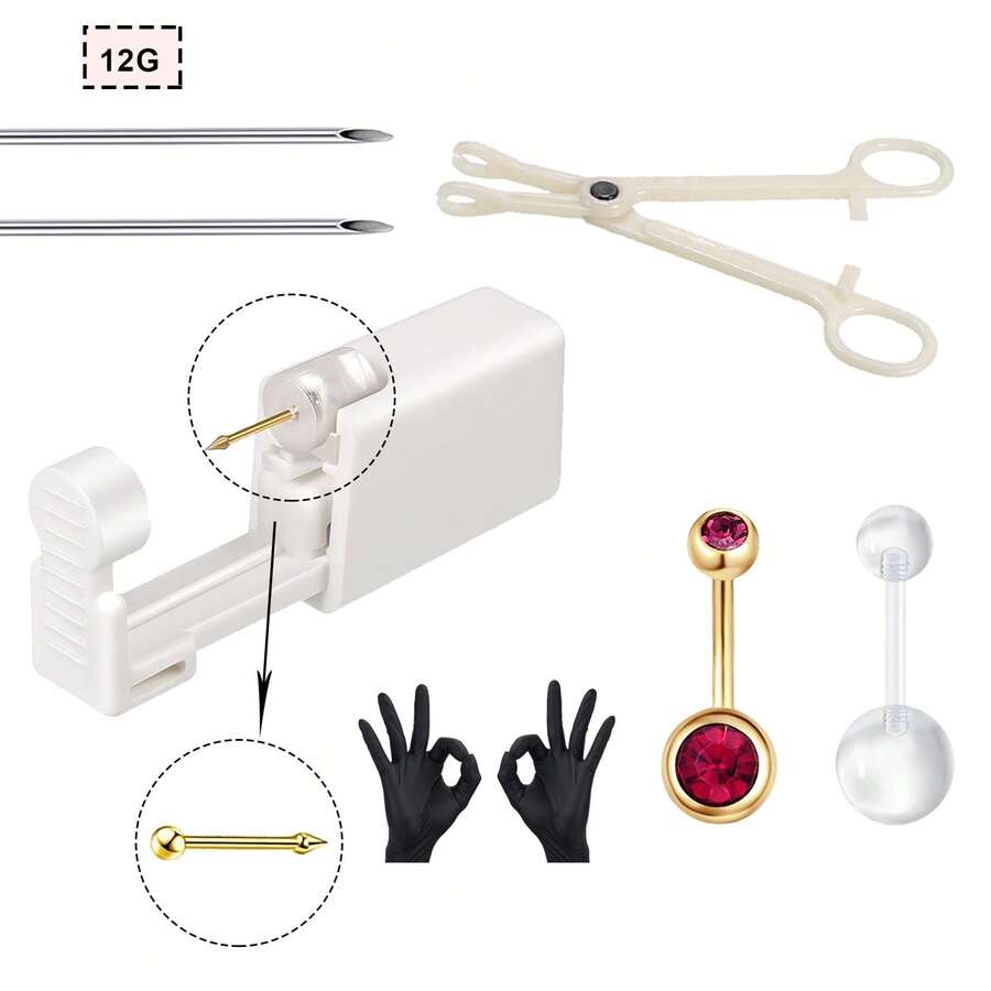 Piercing Kits For Nose Belly Button Piercings Stainless Steel Jewelry ...