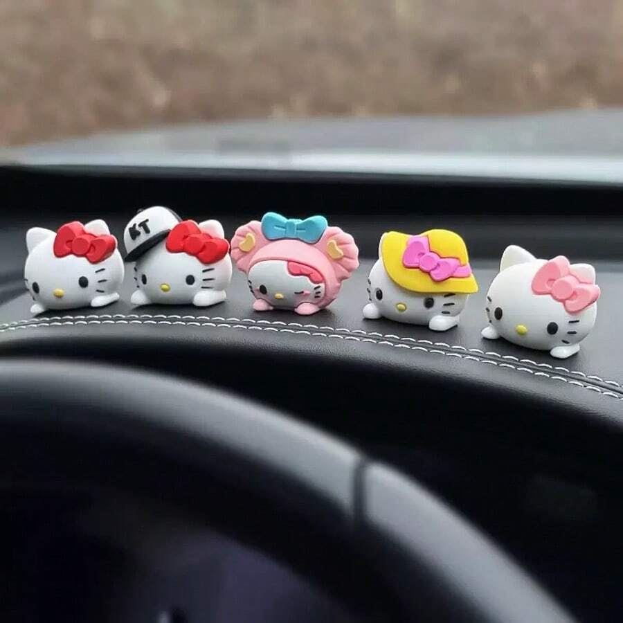 Sanrio 5pcs (Set) Hello Kitty Vehicle Decoration Center Console With Trinkets Cute Cartoon ...