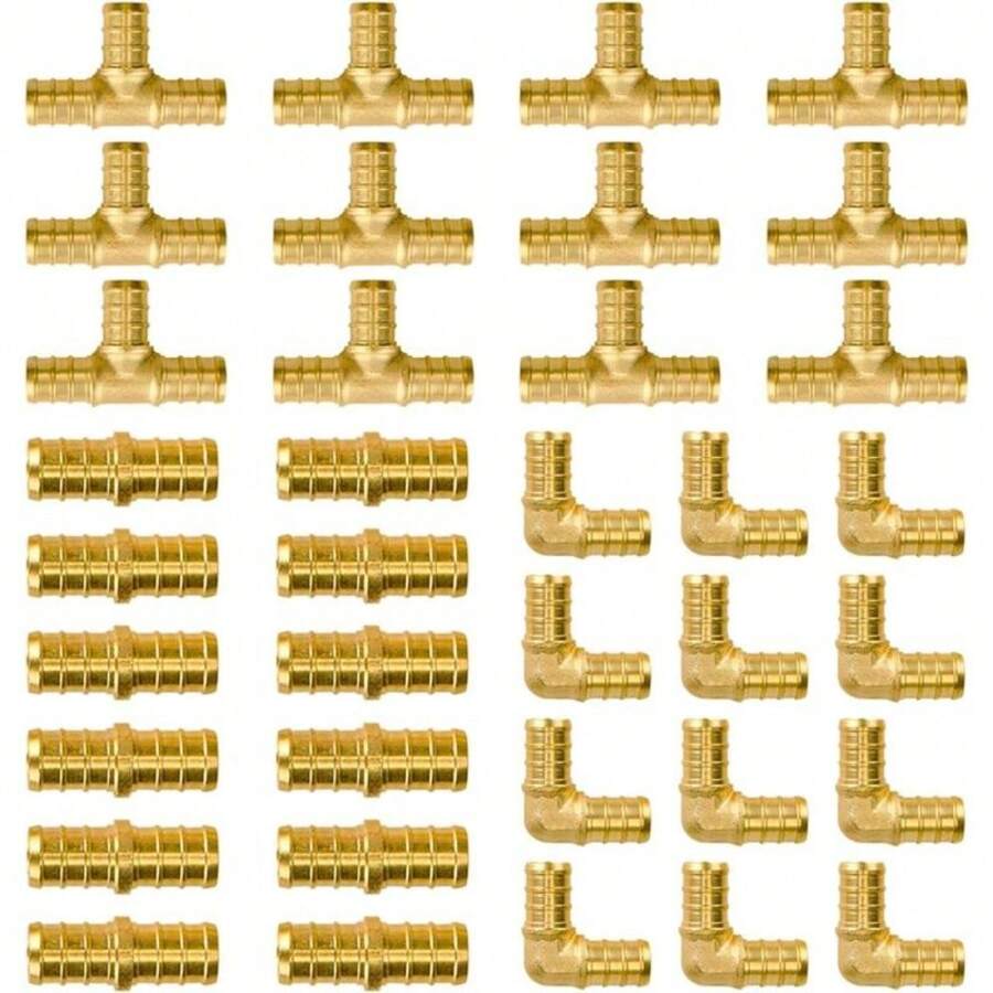 Pex Fittings 1/2 Inch, 36 PCS SUNGATOR 1/2 Inch Pex Fittings Set, 12 Each PEX Elbow Tee Coupling ...