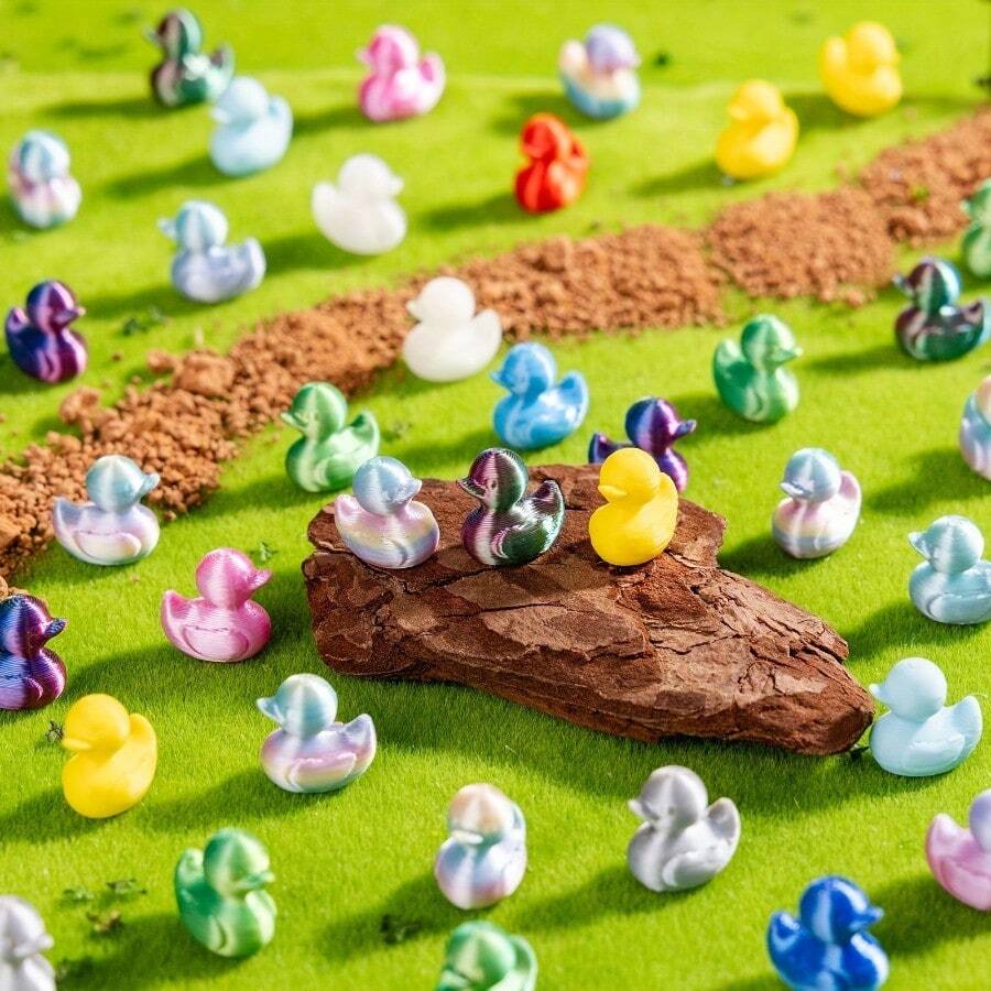 200 3D Printed Mini Duck Statues - Cartoon Themed Plastic Bulk Duck ...