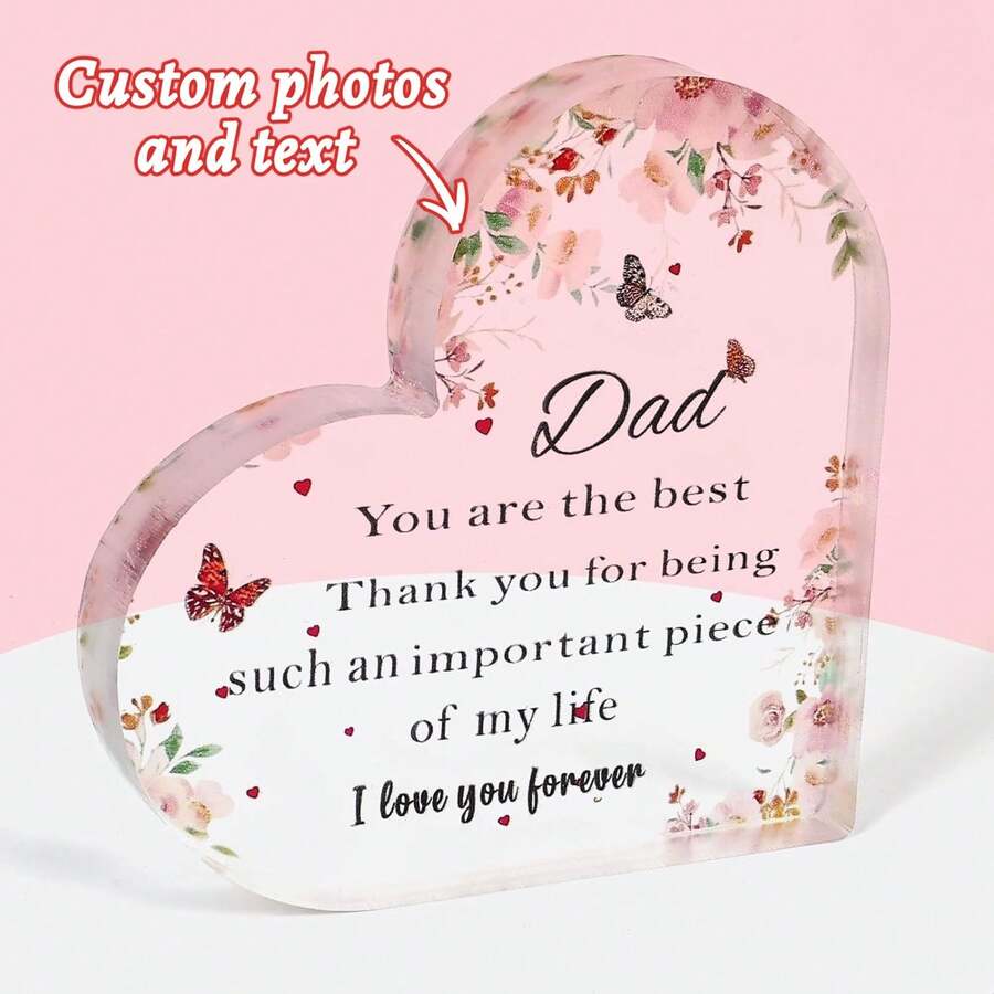 1pc Personalized Acrylic Plaque For Dad - Heartfelt Engraved Sign With ...