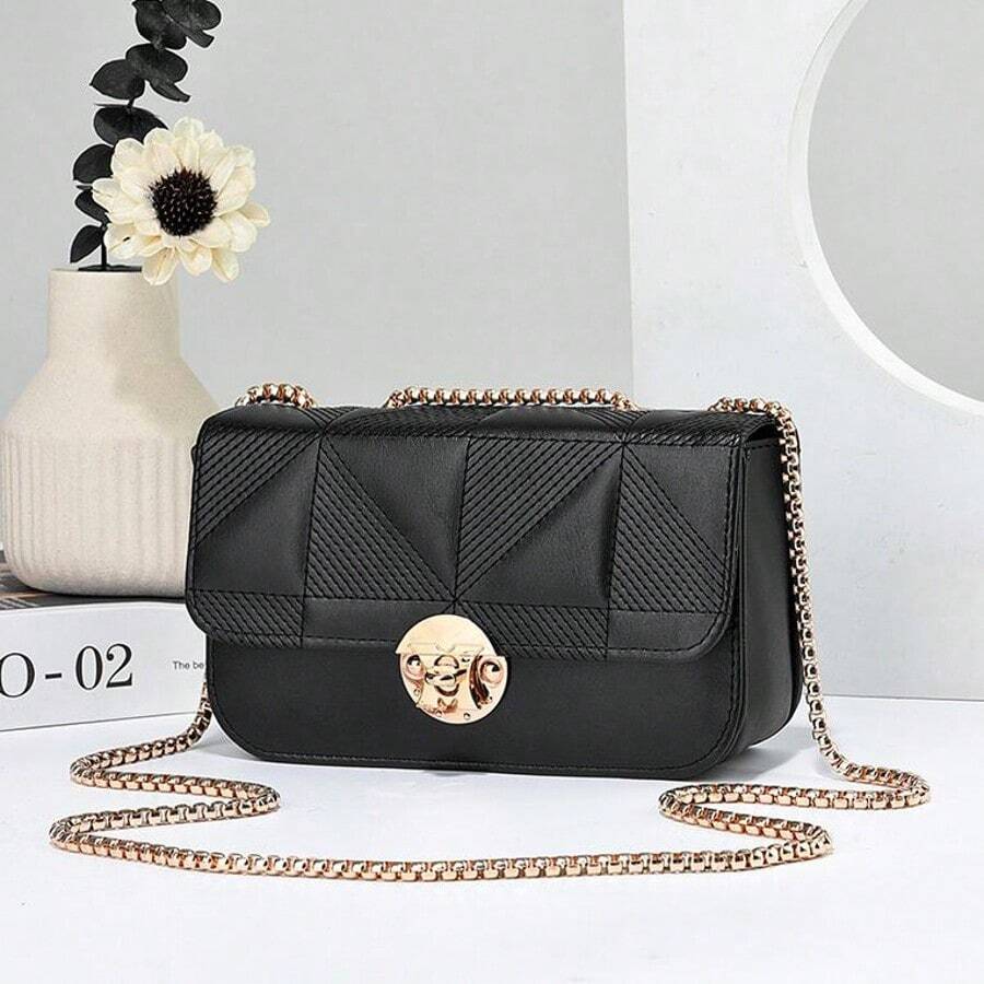 Small Exquisite Quilted Purses For Women, Square PU Leather Purses ...
