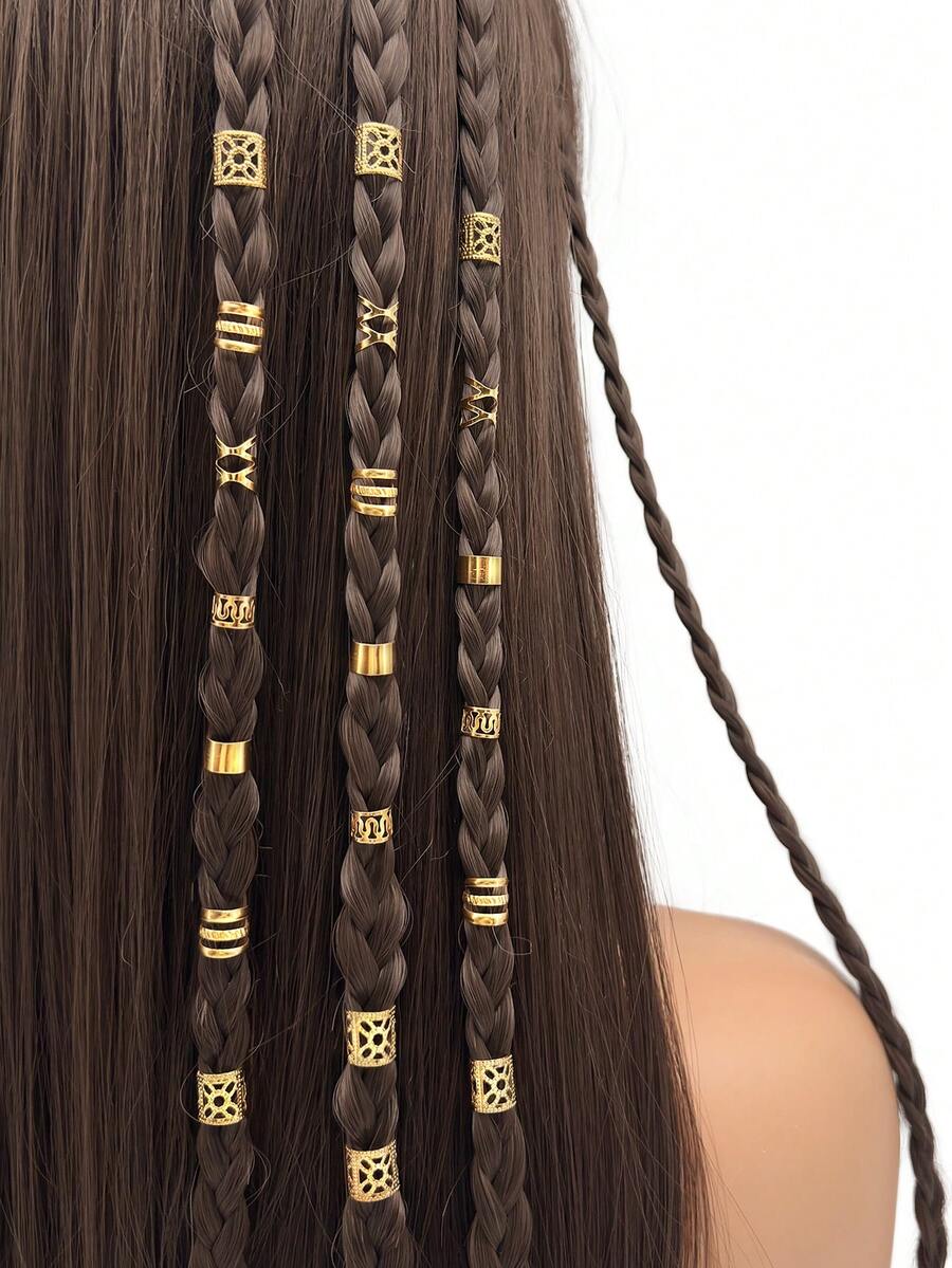 40PCS/Set Elegant Hollow Out Hair Rings With Different Patterns For ...