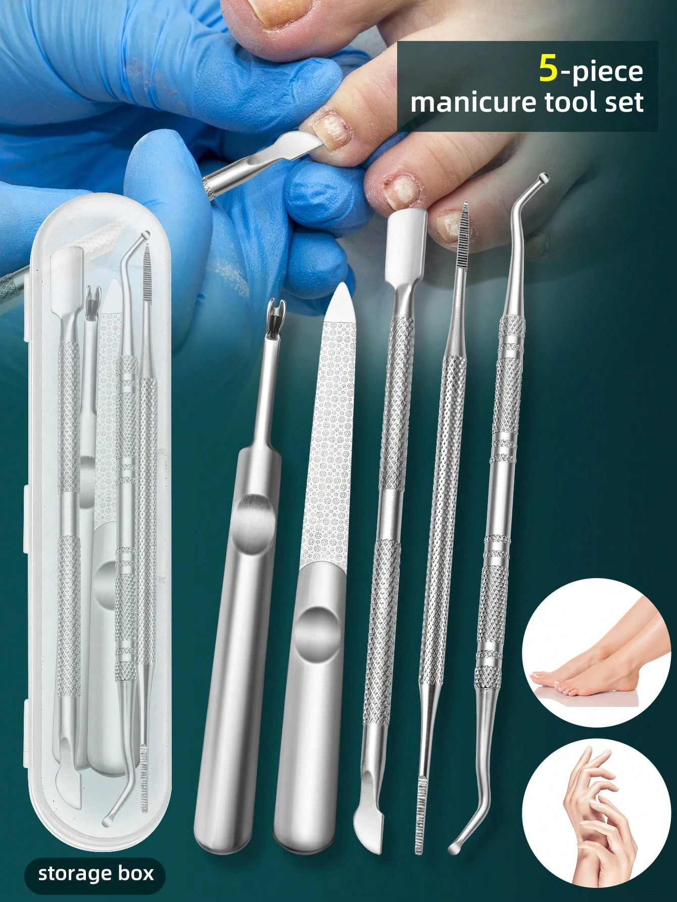 Ingrown Toenail Tool Set - Stainless Steel Nail Cleaner, Ingrown ...